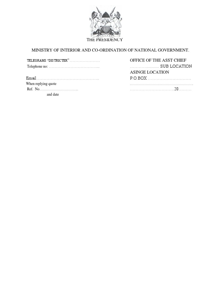 Letter Head Asst Chief | PDF