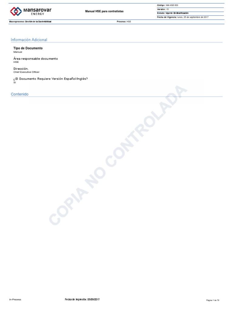 Manual HSE para Contratistas | PDF | Derecho laboral | Seguridad y salud ocupacional