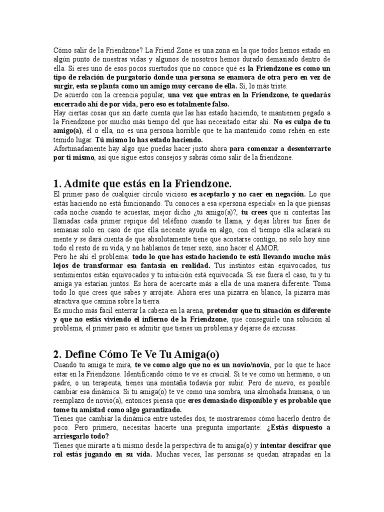 Cómo Salir de La Friendzone | PDF | Amor