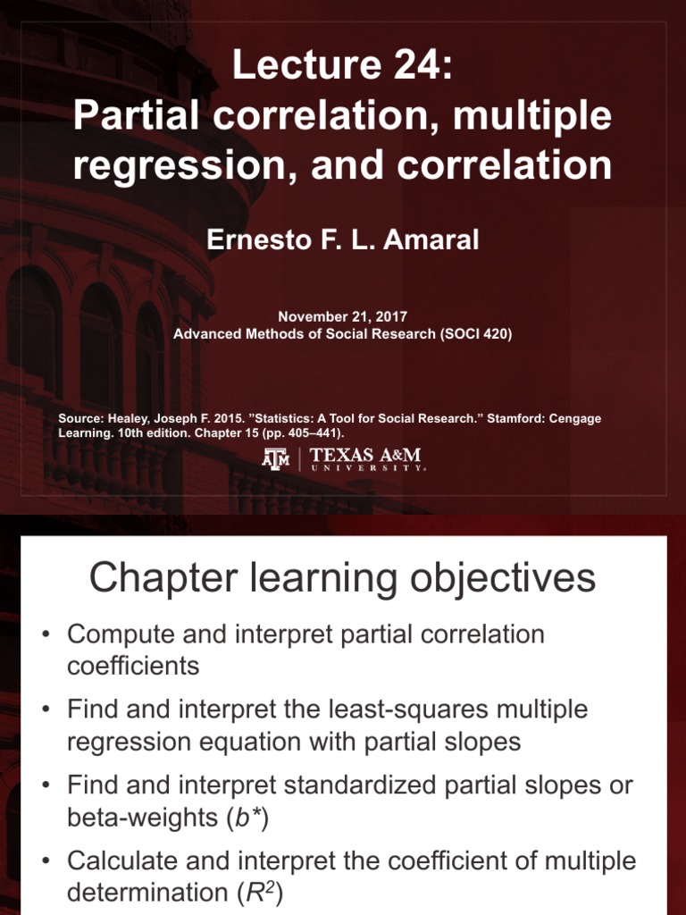 Partial Correlation, Multiple Regression, and Correlation: Ernesto F. L ...