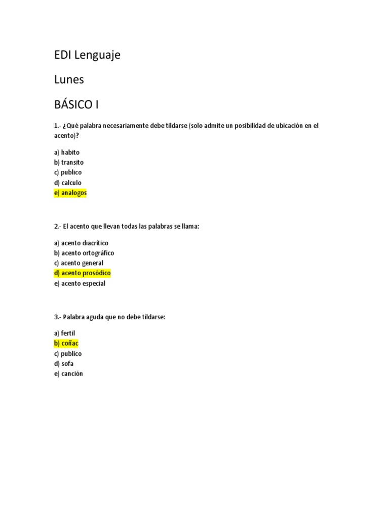 Acentuación y Tildes en Español | PDF | Artes del Lenguaje y ...
