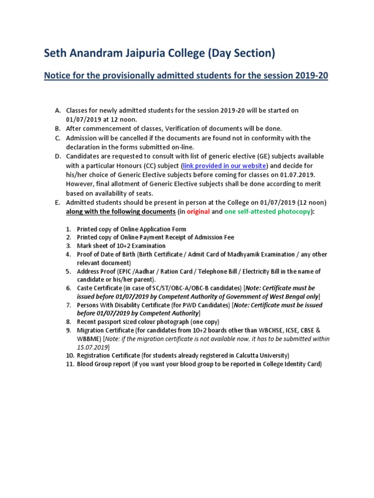 217f58a7 Commencement of Classes Notice 2019 20 | PDF | Finance & Money ...