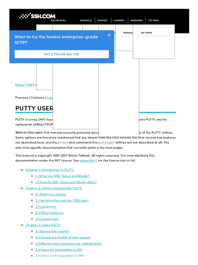 Putty Help | PDF | Secure Shell | Security Engineering