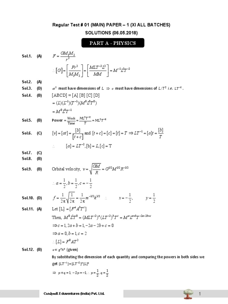 Part A - Physics: GMM F R FR MLT L G MM MM MLT | PDF | Teaching Mathematics