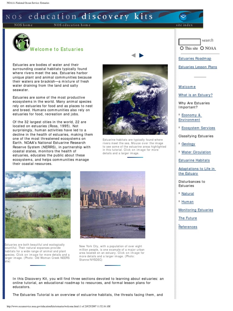 Welcome To Estuaries Nos Home Nos Education Home Site Index Pdf