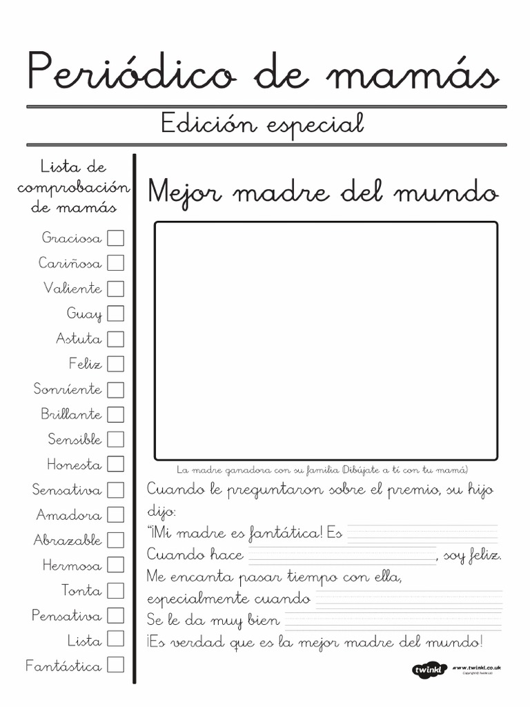 Periodico Dia de La Madre Ficha de Actividad | PDF