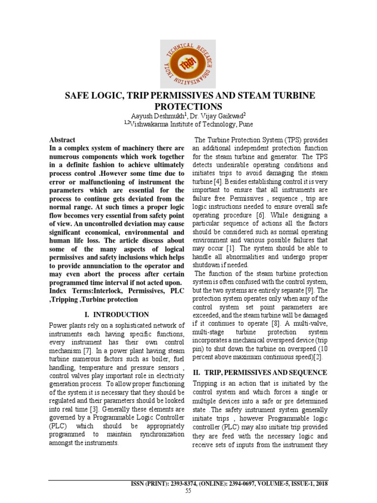 Steam Turbine Protection | PDF | Programmable Logic Controller ...