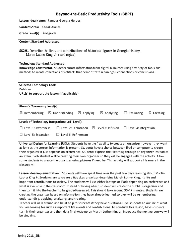 BBPT Lesson Idea Edited | PDF | Behavior Modification | Psychological Concepts