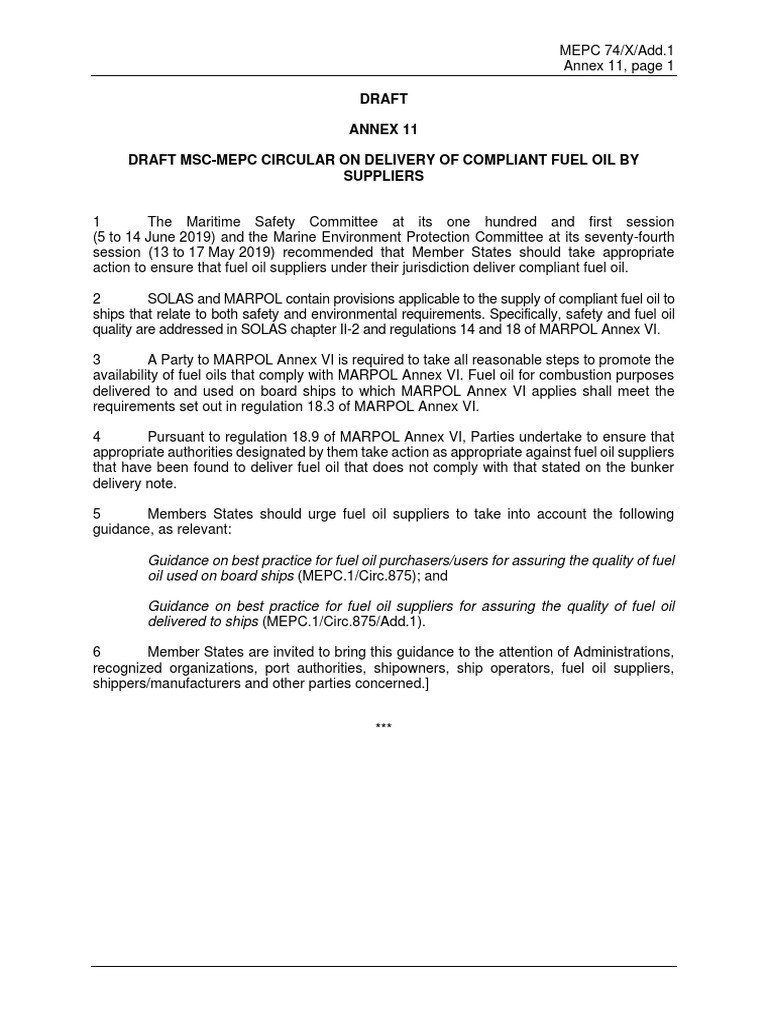 02 - MSC-MEPC Circular Delivery of Compliant Fuel Oil by Suppliers | PDF