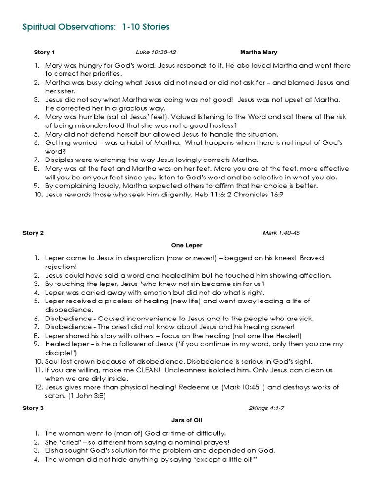 Spiritual Observations 1-10 Stories | PDF | Adam And Eve | Cain And Abel