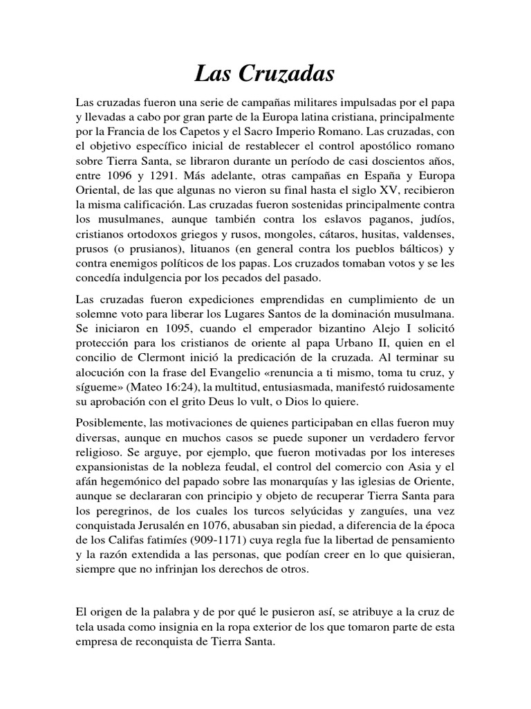 Las Cruzadas | PDF | Cruzadas | Edades medias
