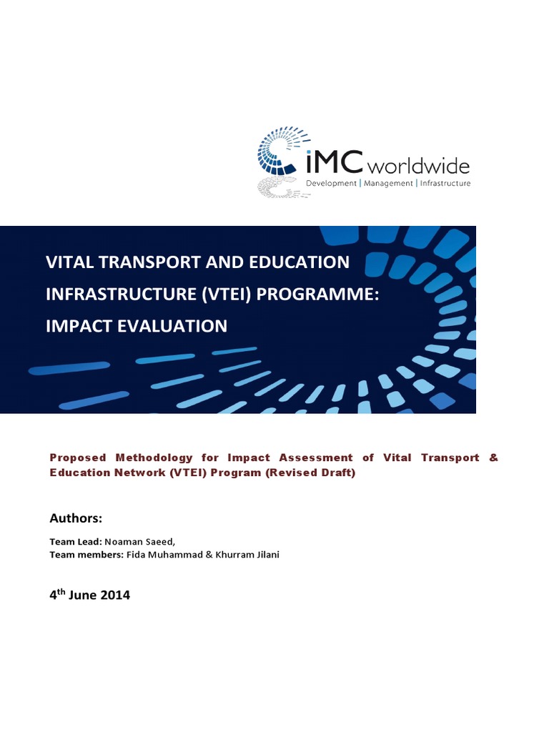 IMC-VTEI Impact Assessmnt Draft Methodology | PDF | Quantitative Research | Evaluation