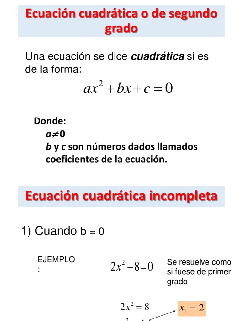 Ecuacion Cuadratica 3 | PDF | Ecuación cuadrática | Ecuaciones