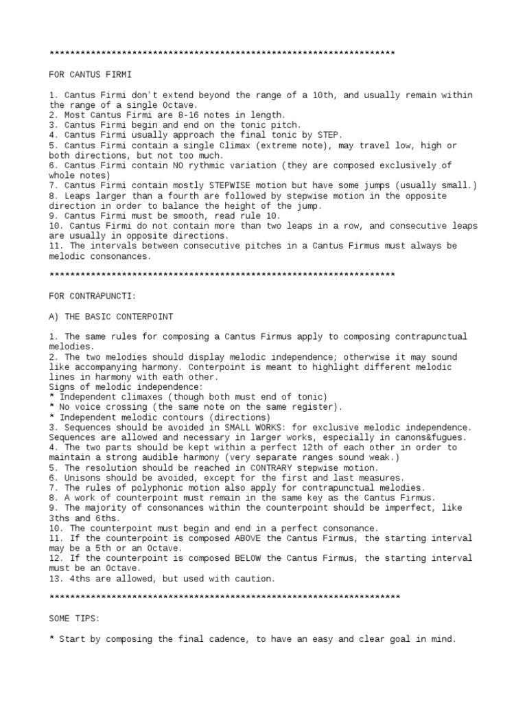 Easy Counterpoint Rules | PDF | Harmony | Music Theory