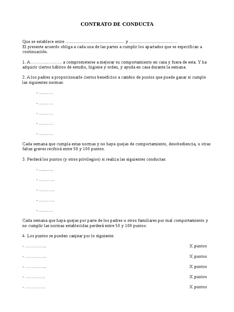 Contrato de Conducta | PDF