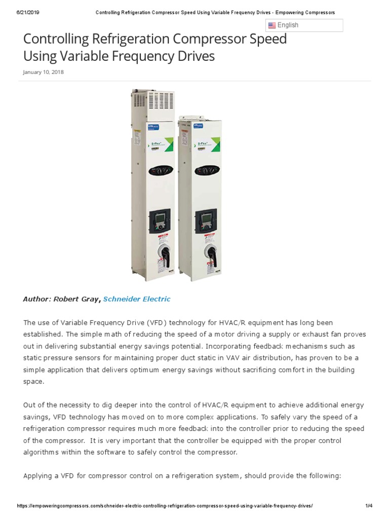 Controlling Refrigeration Compressor Speed Using Variable Frequency ...
