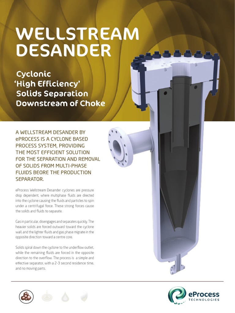 Wellstream Desander Brochure | PDF | Pump | Industrial Processes