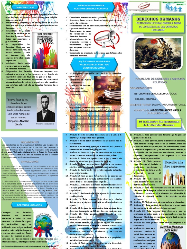 Triptico Grupo A | PDF | Derechos humanos | Libertad