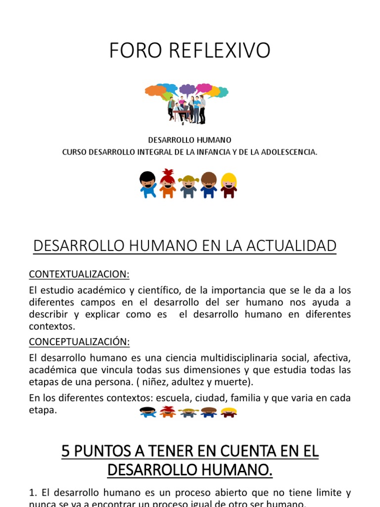 Foro Reflexivo Desarrollo Humano Olga Lucia Avila Millan | PDF ...