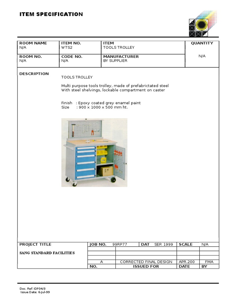 Item Specification: Room Name Item No. Item Quantity | PDF