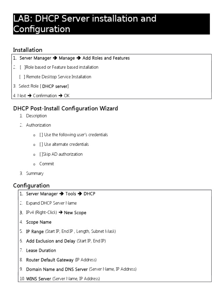 Windows Server DHCP LAB | PDF | Ip Address | Networking Standards