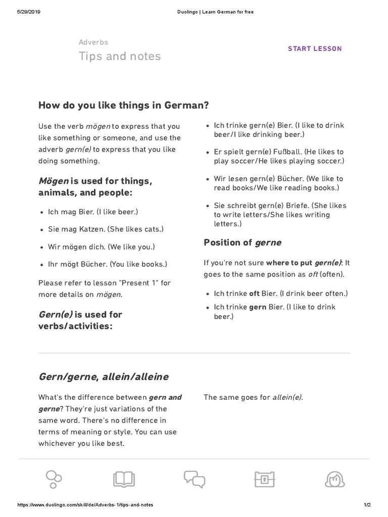 Tips and Notes: How Do You Like Things in German? | PDF | Syntax ...