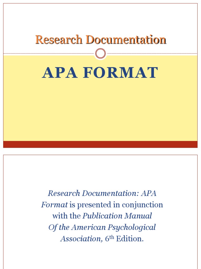 Research Documentation: Apa Format | PDF | Citation | Digital Object ...