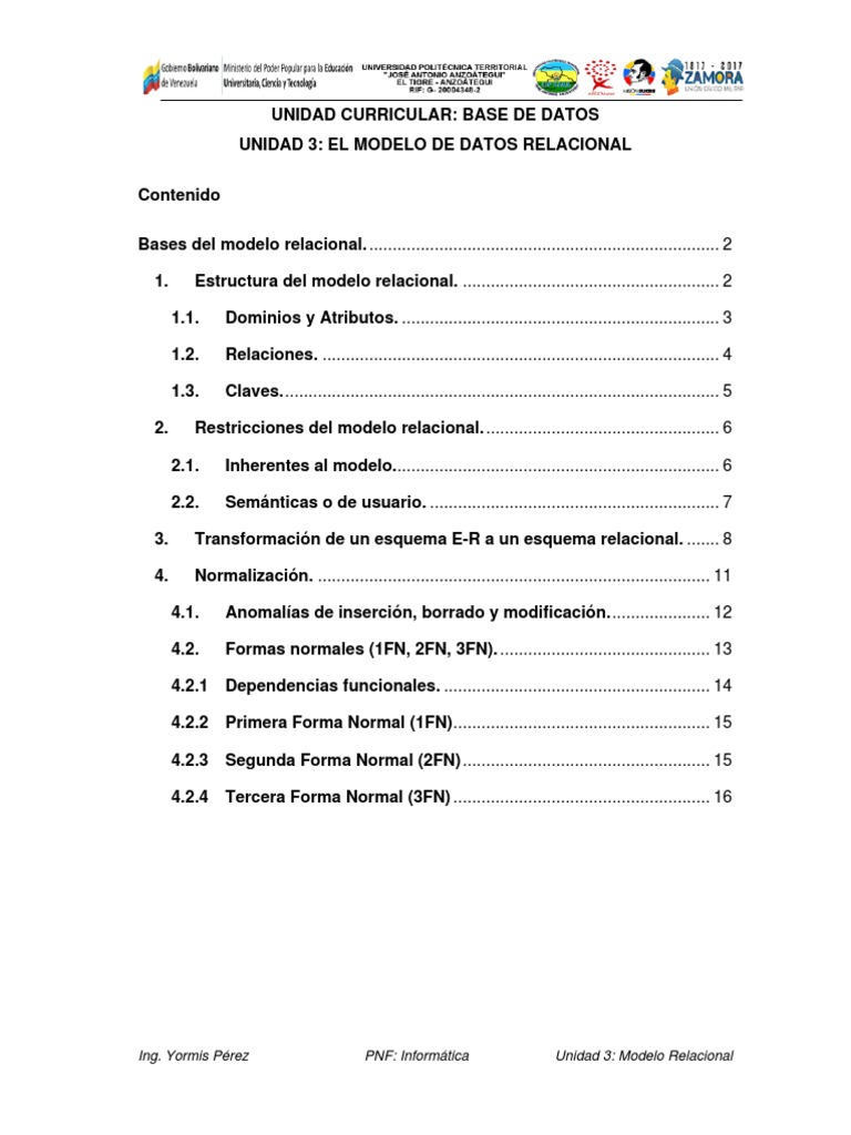 El Modelo Relacional | PDF | Modelo relacional | Base de datos relacional