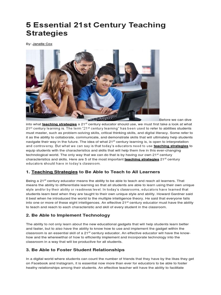 21st CENTURY | PDF | Teachers | Lesson Plan