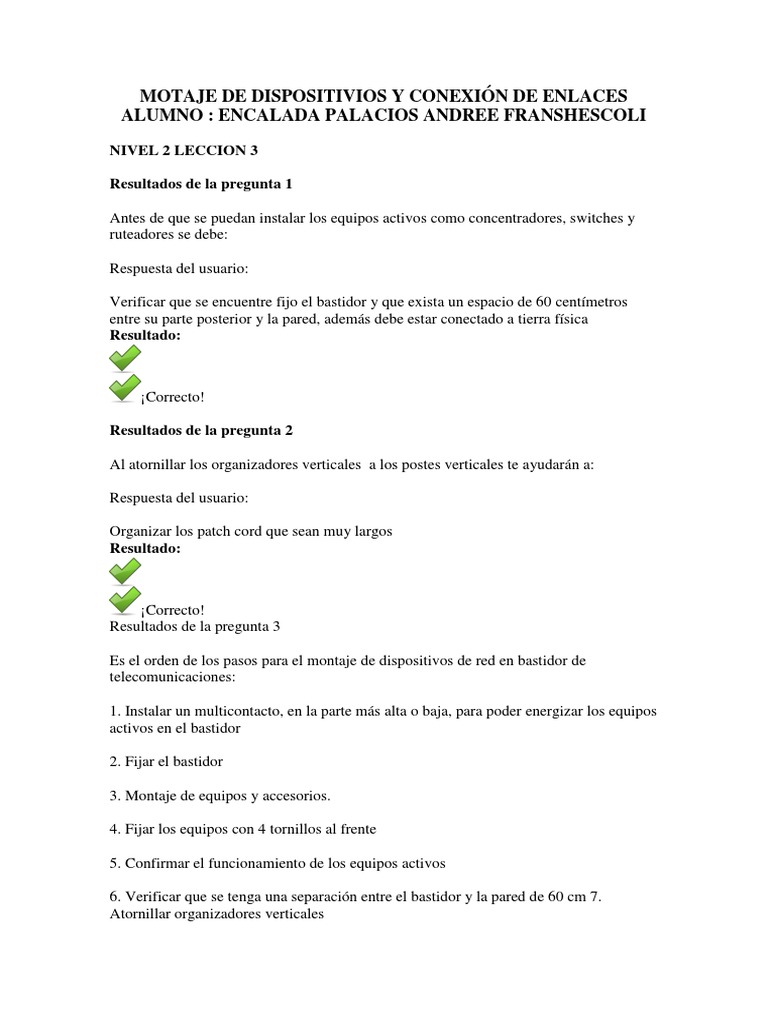 Examenes Nivel 2-Leccion 3 y Nivel 3-Leccion 3 | PDF | Red de ...