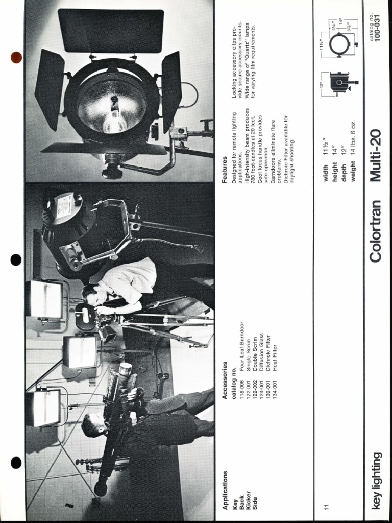 Colortran Multi-20 Spec Sheet 1970 | PDF