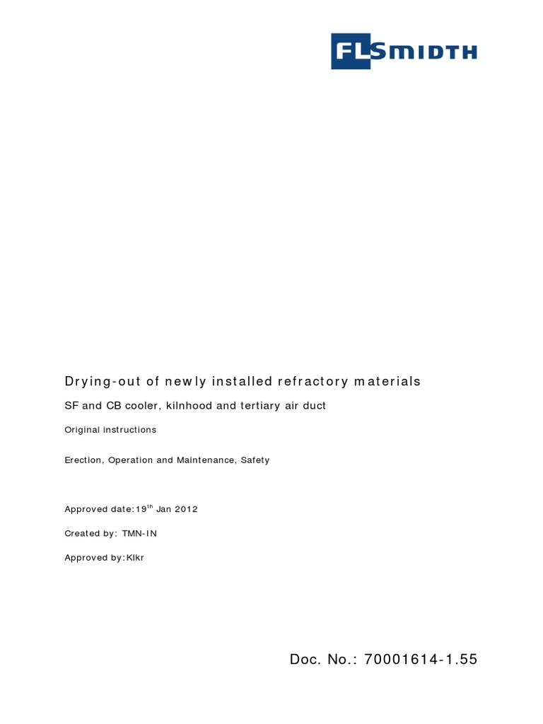 Drying-out instructions for refractory materials | PDF | Thermocouple ...