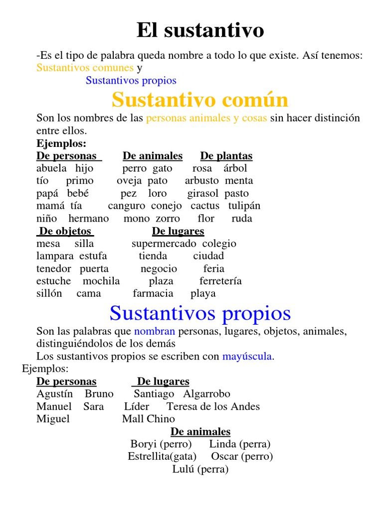Apuntes Sustantivos | PDF