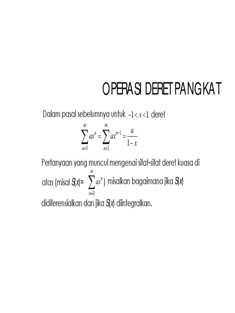 Operasi Deret Pangkat, Deret Taylor, Deret Maclaurin PDF | PDF