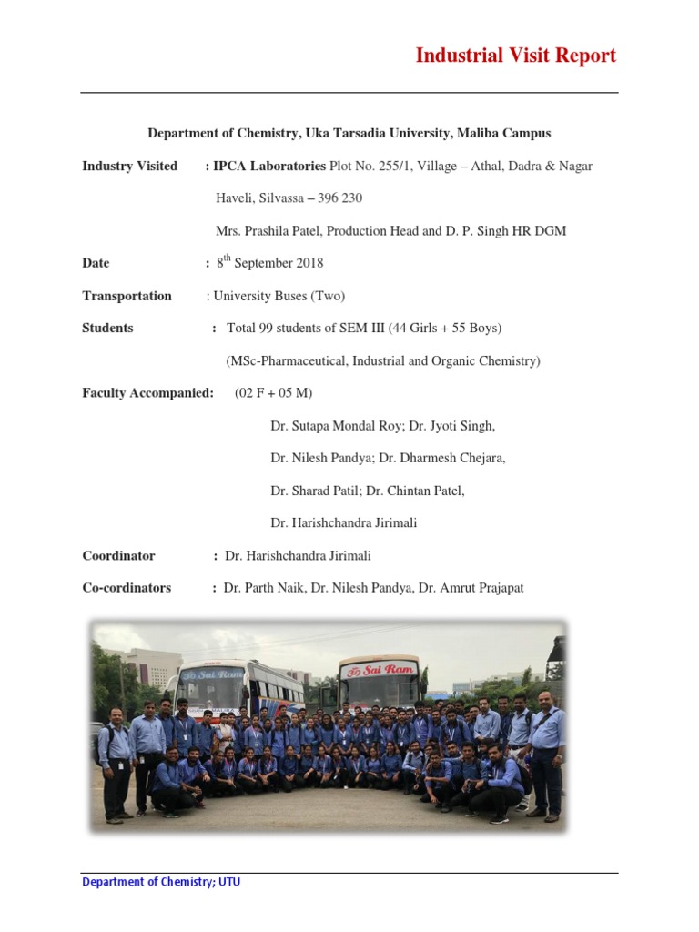Industrial Visit Report: IPCA Laboratories | PDF | Tablet (Pharmacy)