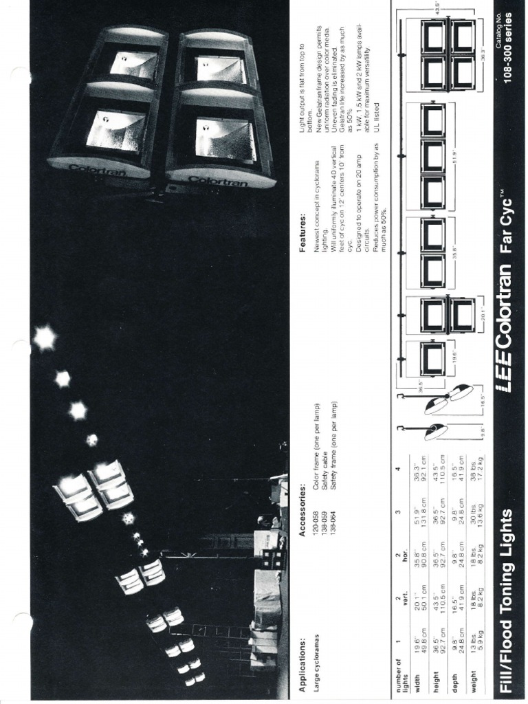 Lee Colortran Far Cyc Spec Sheet 1989 | PDF