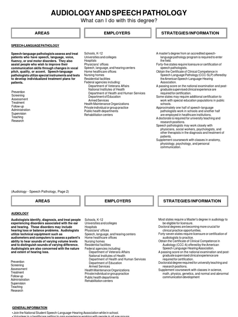 Audiology and Speech Pathology | PDF | Audiology | Speech Language ...