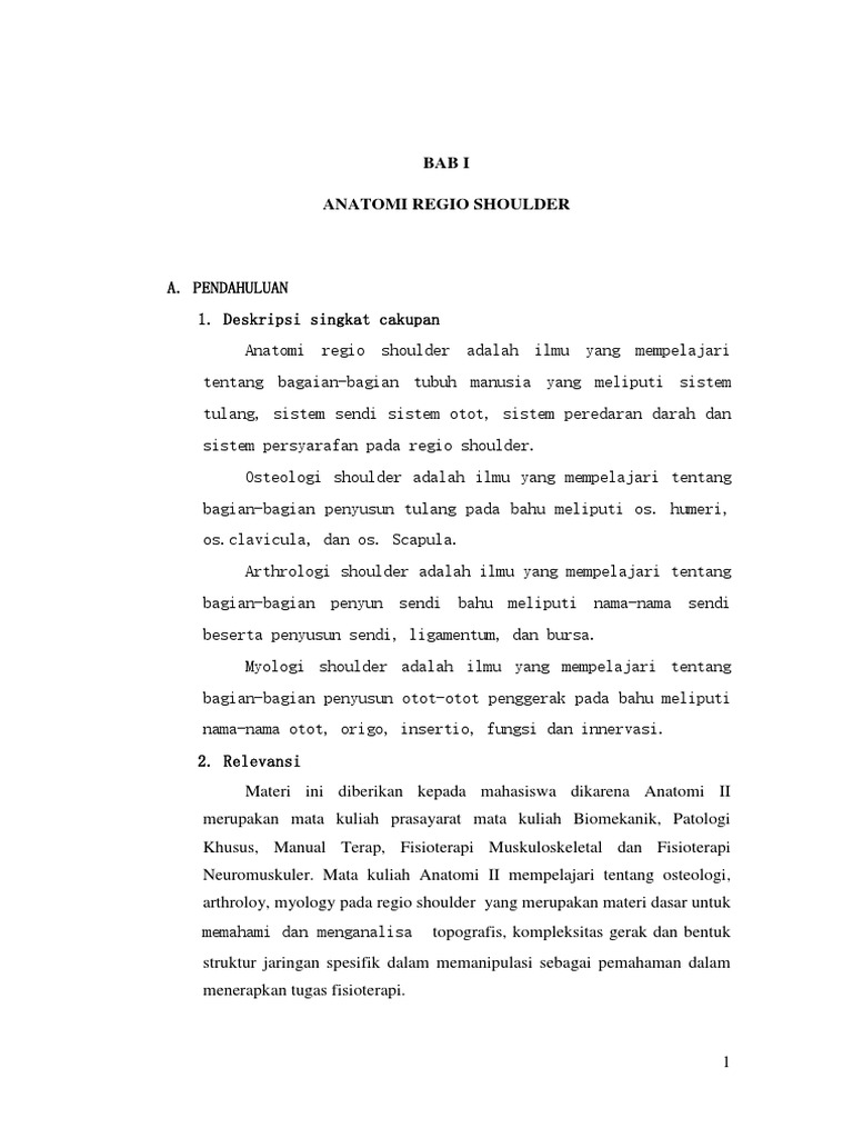 Anatomi Regio Bahu Manusia | PDF