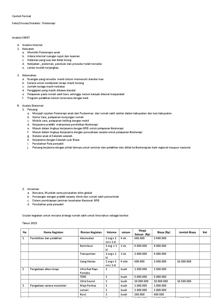 Contoh Format Usulan Kegiatan | PDF