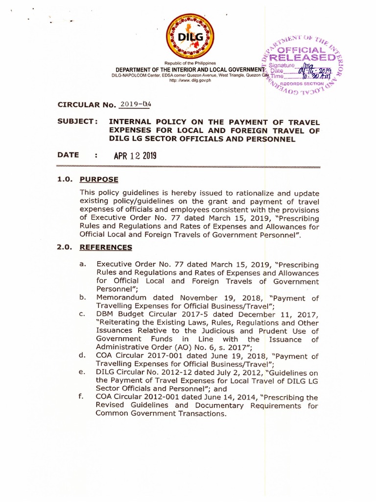 DILG Circular New Guidelines For Travel PDF | PDF