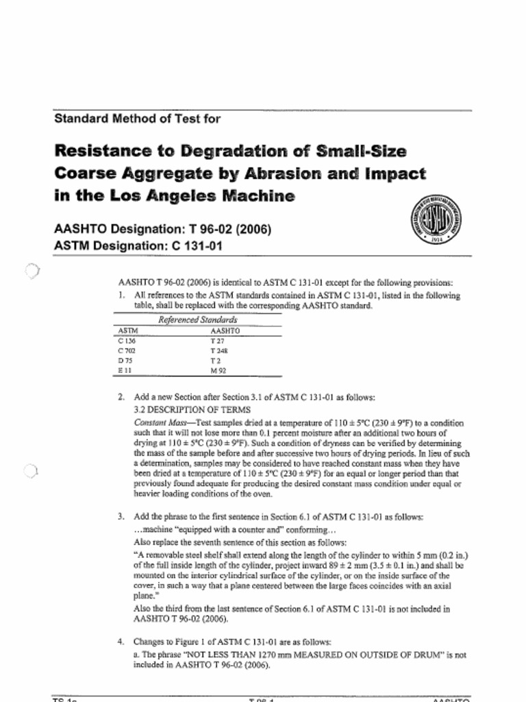 Aashto T 96 PDF | PDF