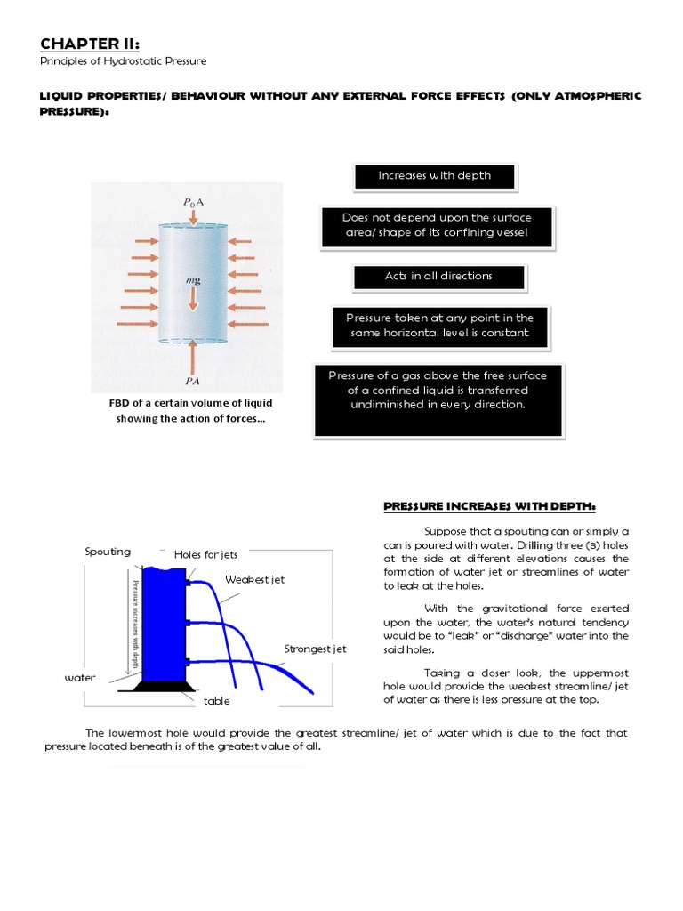 Chapter 2 Principles of Hydrostatic Pressure | PDF | Pressure | Brake