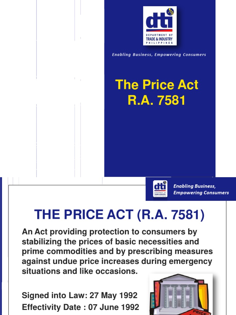 RA 7581 | Beef | State Of Emergency