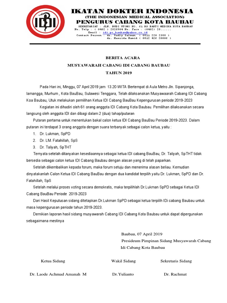 Berita Acara MUSCAB | PDF