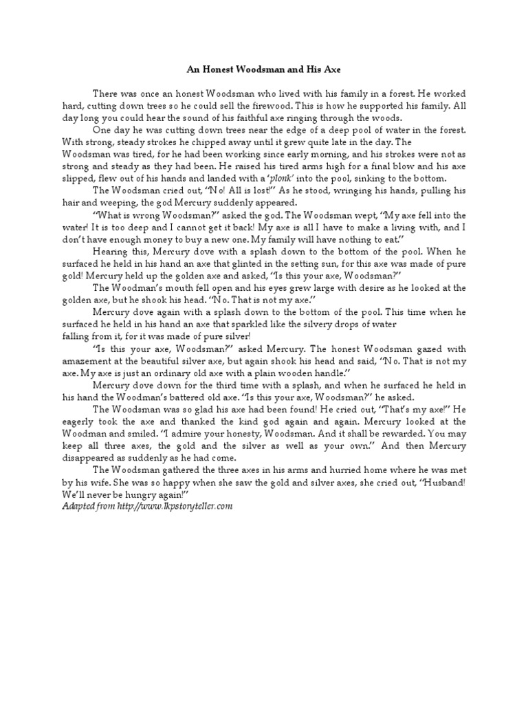 An Honest Woodsman and His Axe | PDF | Nature