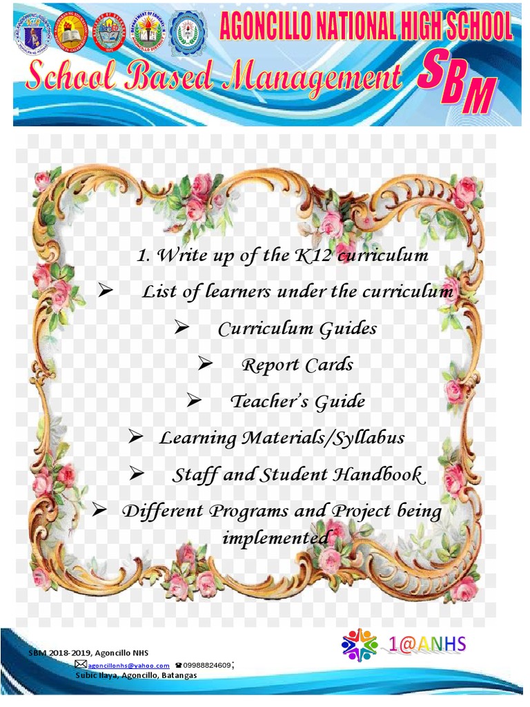 Template For The List of Artifacts in SBM | PDF | Curriculum ...