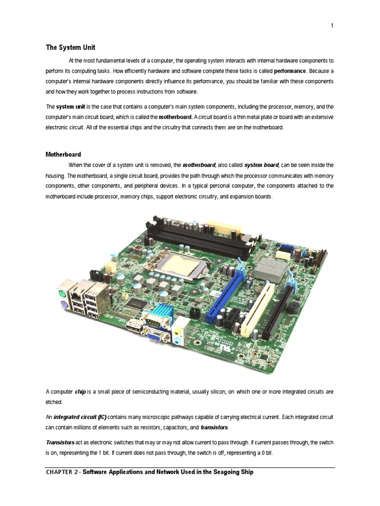 The System Unit: Motherboard | PDF | Read Only Memory | Central Processing Unit