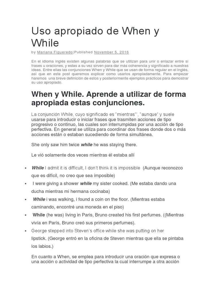 When y While: Aprende a utilizar de forma apropiada estas conjunciones ...