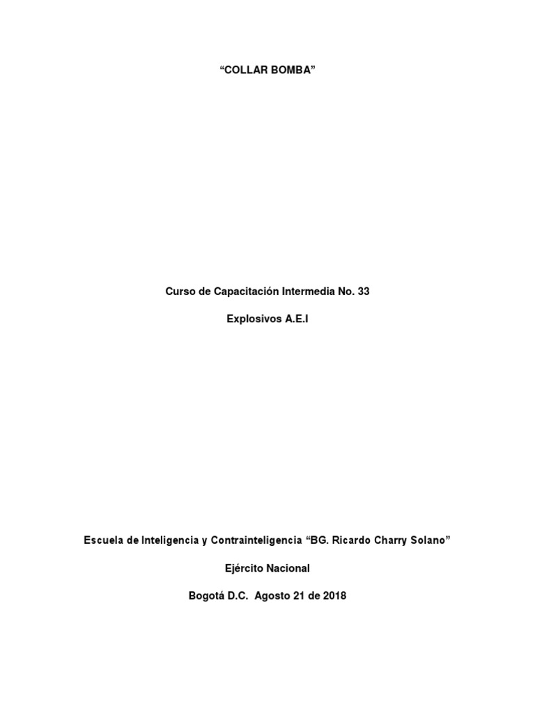 Caso Collar Bomba - A.E.I | PDF | Colombia | Policía