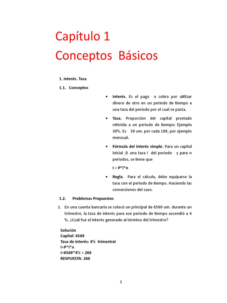 Ejercicios Propuestos - Formula Basica e Interes Simple | PDF | Interés | Crédito